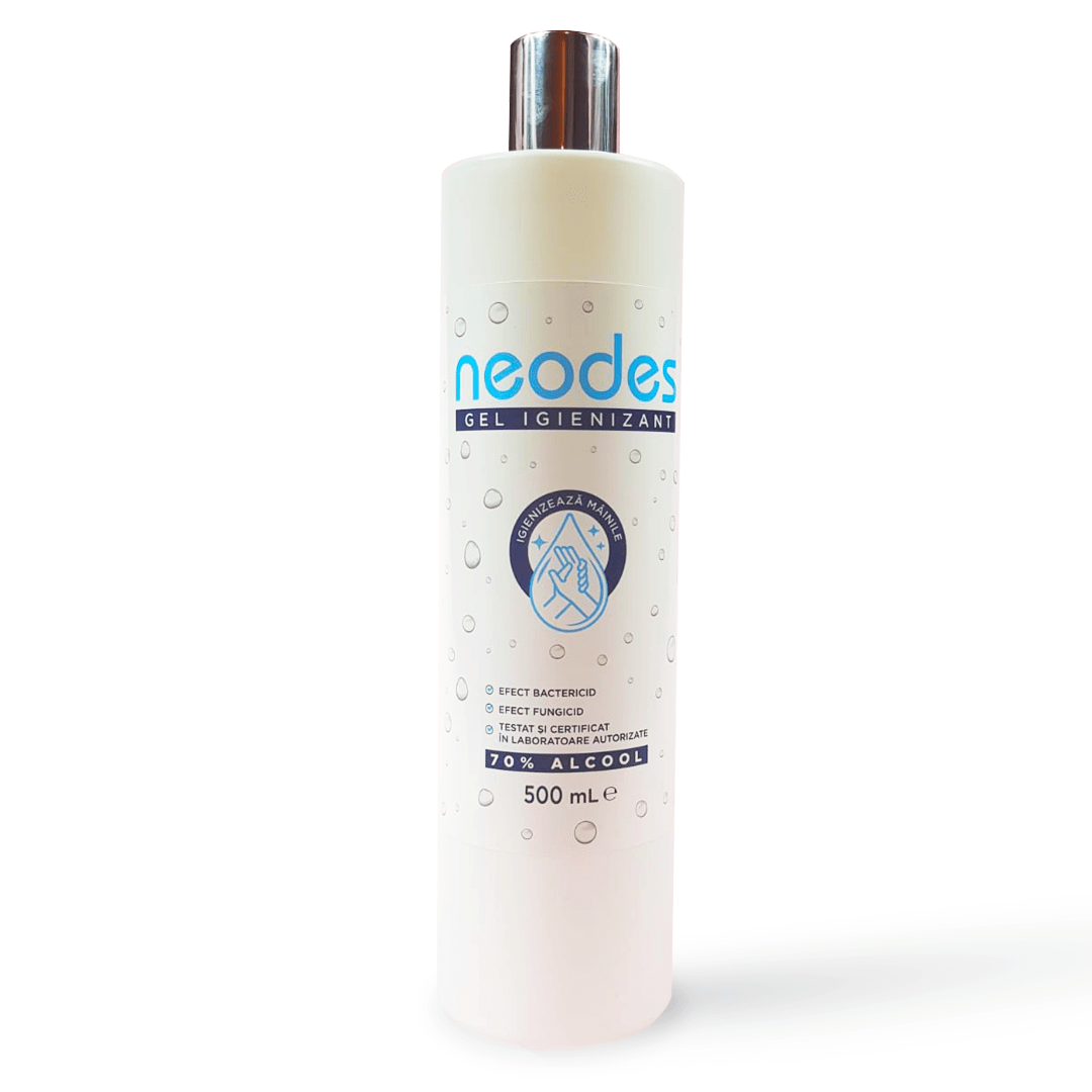 Neodes gel pentru maini cu 70% alcool, flacon 500 ml - Sterge.ro