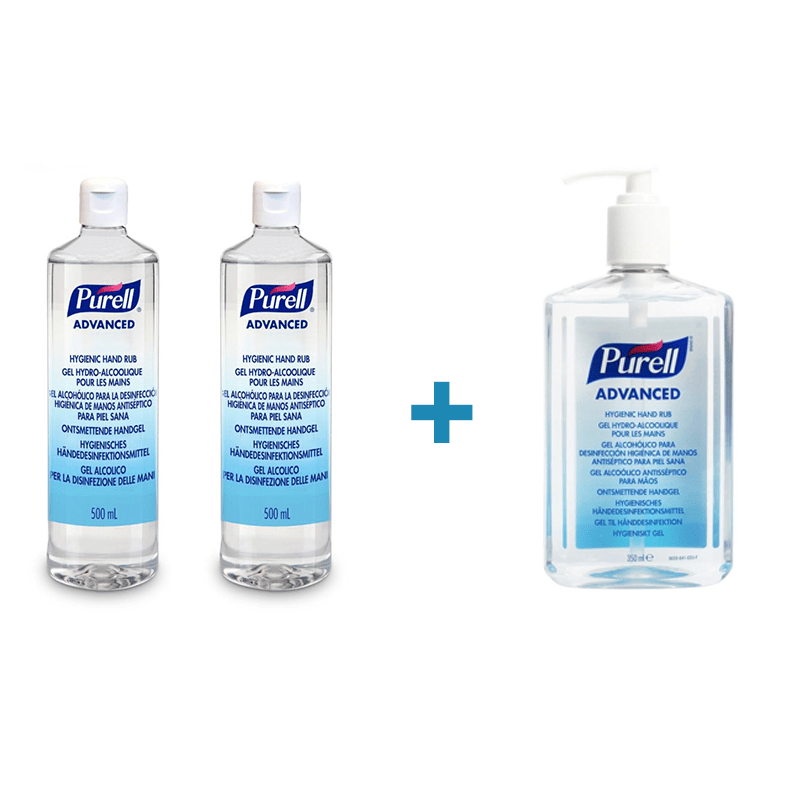 Pachet gel dezinfectant Purell Advanced 350ml + 2x500ml - Sterge.ro