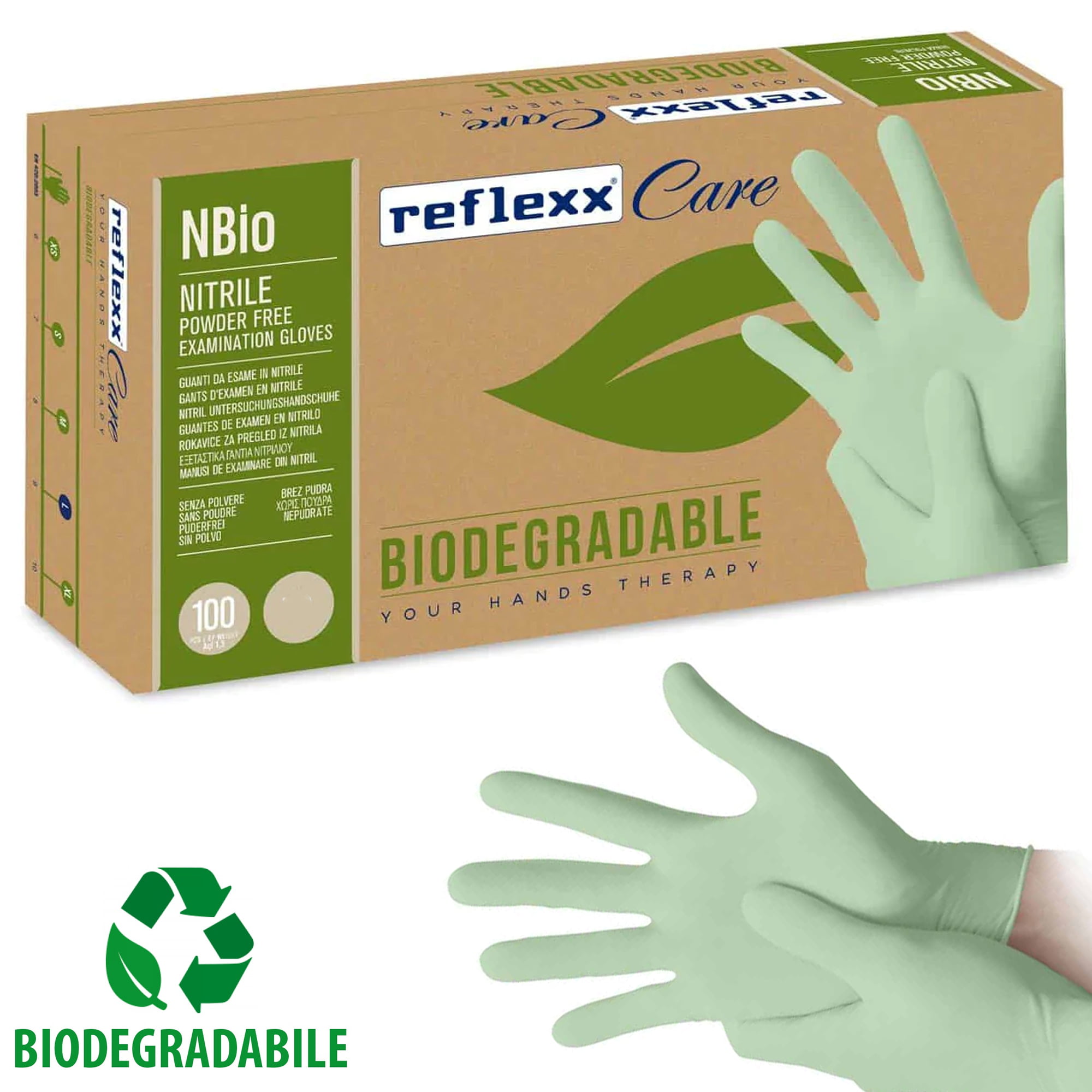Manusi nitril nepudrate biodegradabile 0.07 Reflexx NBio - Sterge.ro