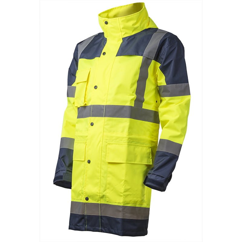 Costum impermeabil HI-Viz, pentru conditii de ploaie si vant, Hydra, vizibilitate ridicata ...