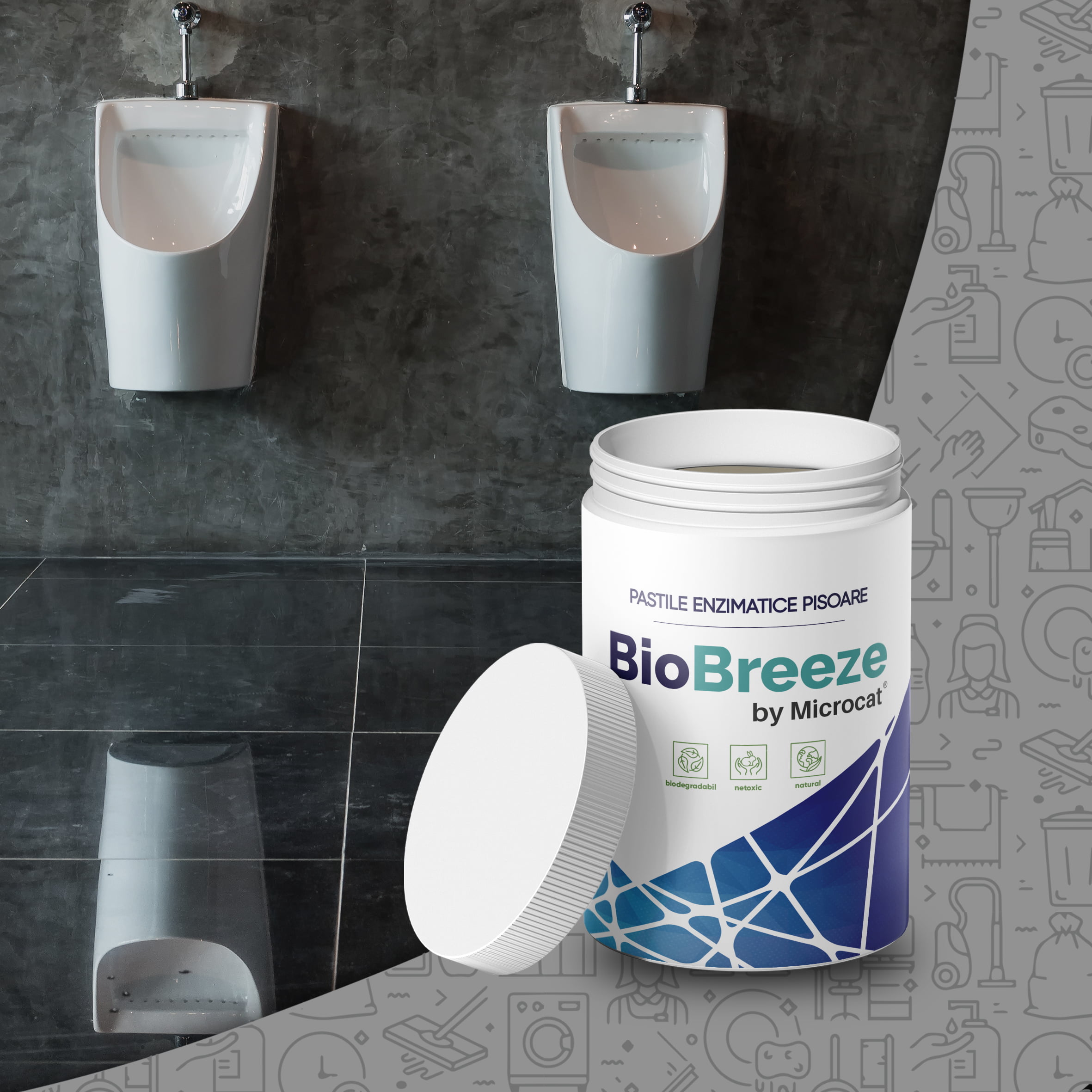 Pastile enzimatice pentru pisoare BIO BREEZE odorizante, biodegradabile ...