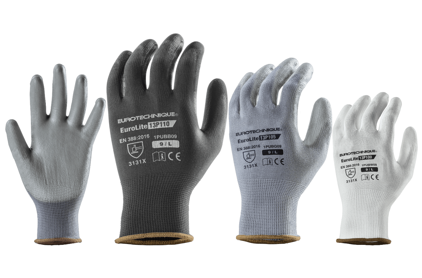 Manusi de protectie Eurolite 13P105, gri, din poliester, imersate in PU ...
