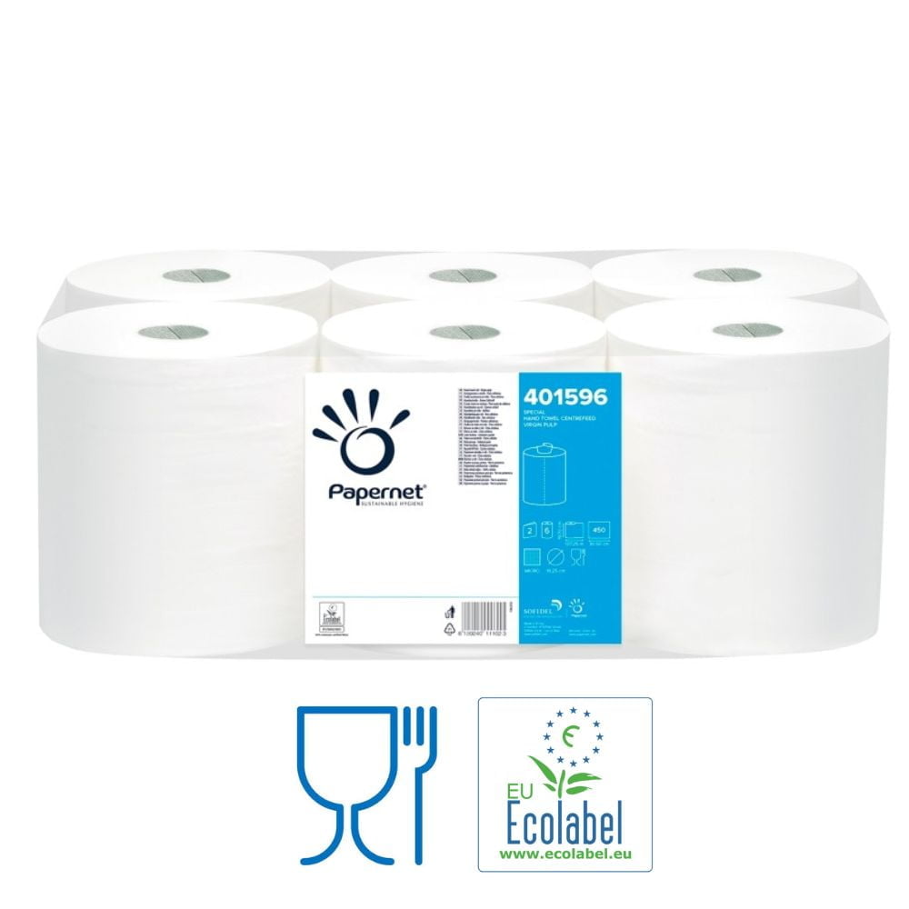 Rola hartie cu derulare centrala 401596, Papernet, celuloza, 137 m, 2 ...