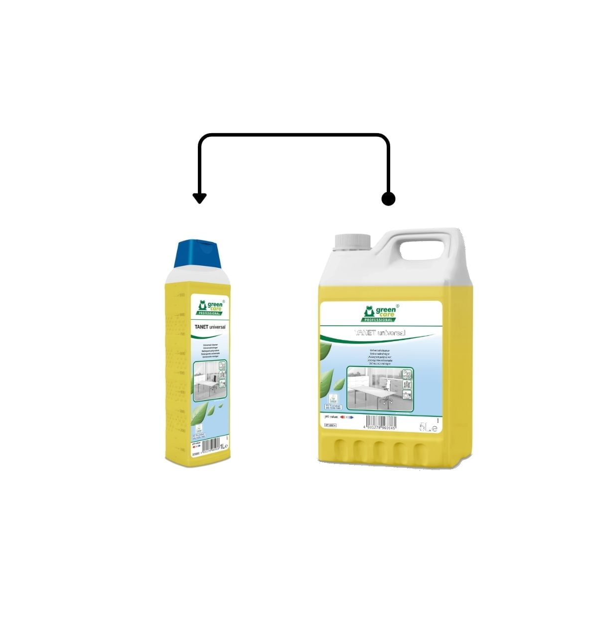 Detergent ecologic, degresant concentrat, TANET Universal, Green Care, 5L pentru vase, suprafete ...