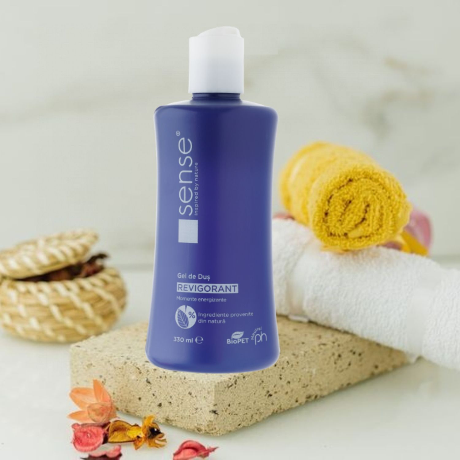 Gel de dus Revigorant Sense, 330ml, ingrediente naturale, PH neutru ...
