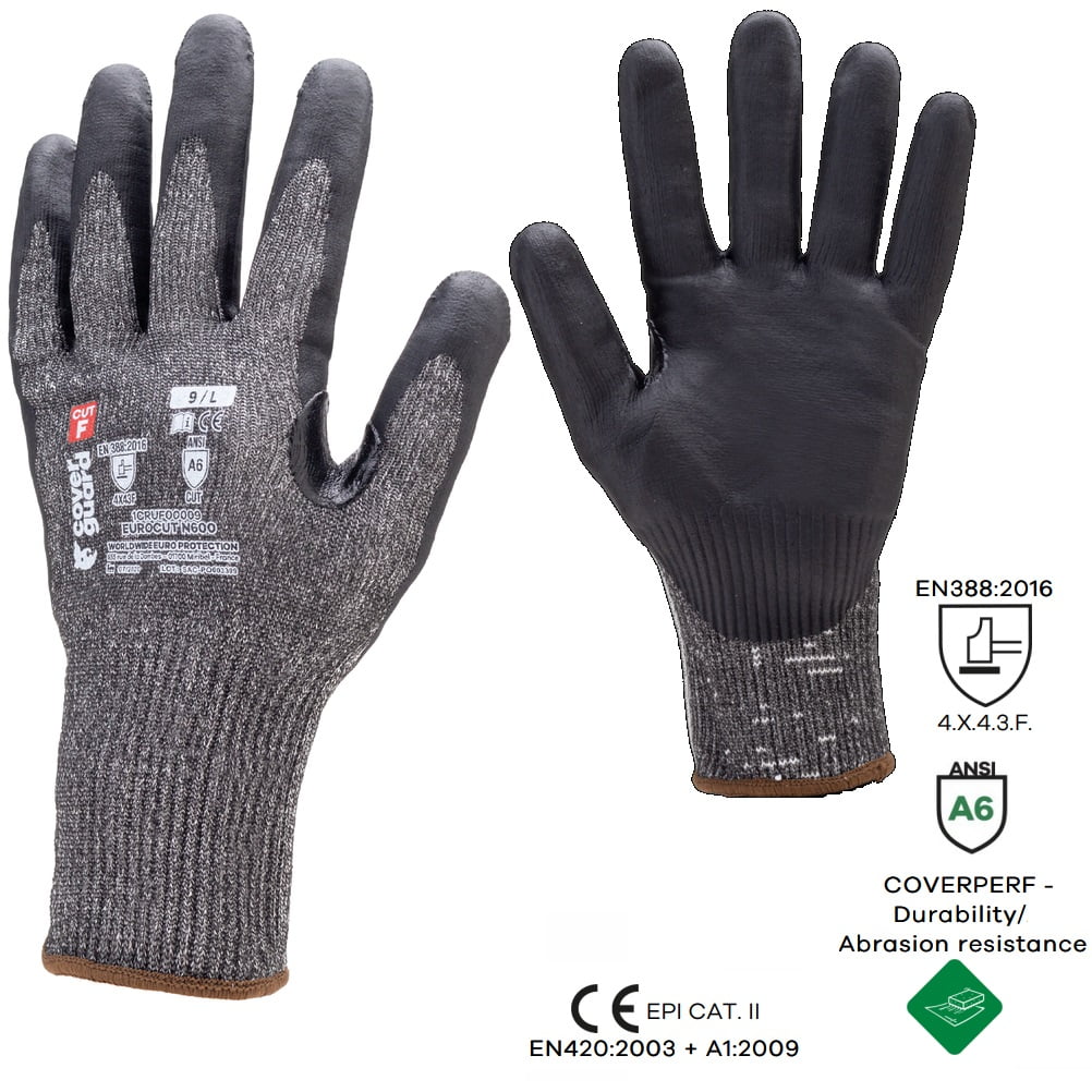 Manusi de protectie cu rezistenta la taiere F, EUROCUT N606, imesate cu ...