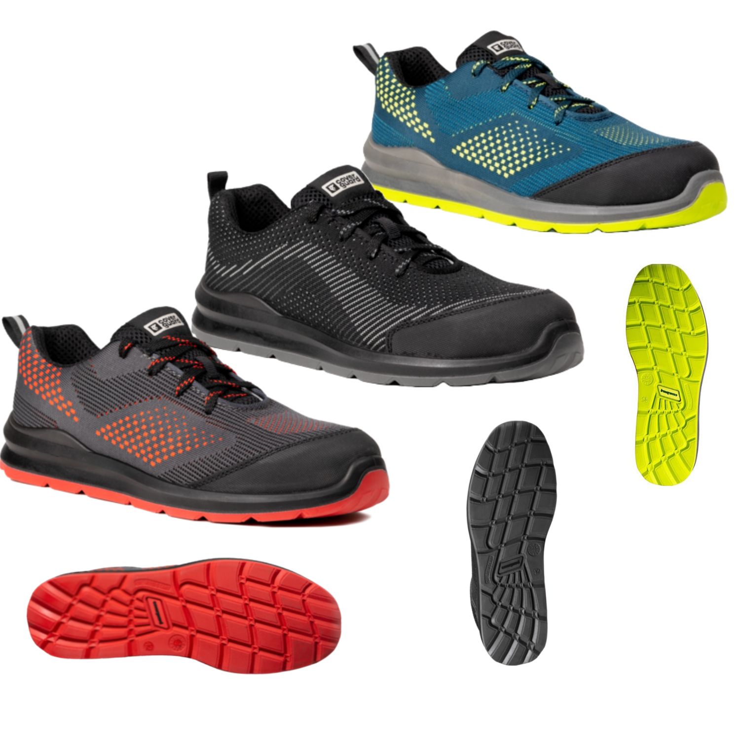 Pantofi protectie usori, S1P, SRC, MILERITE, model sport, verde-galben ...