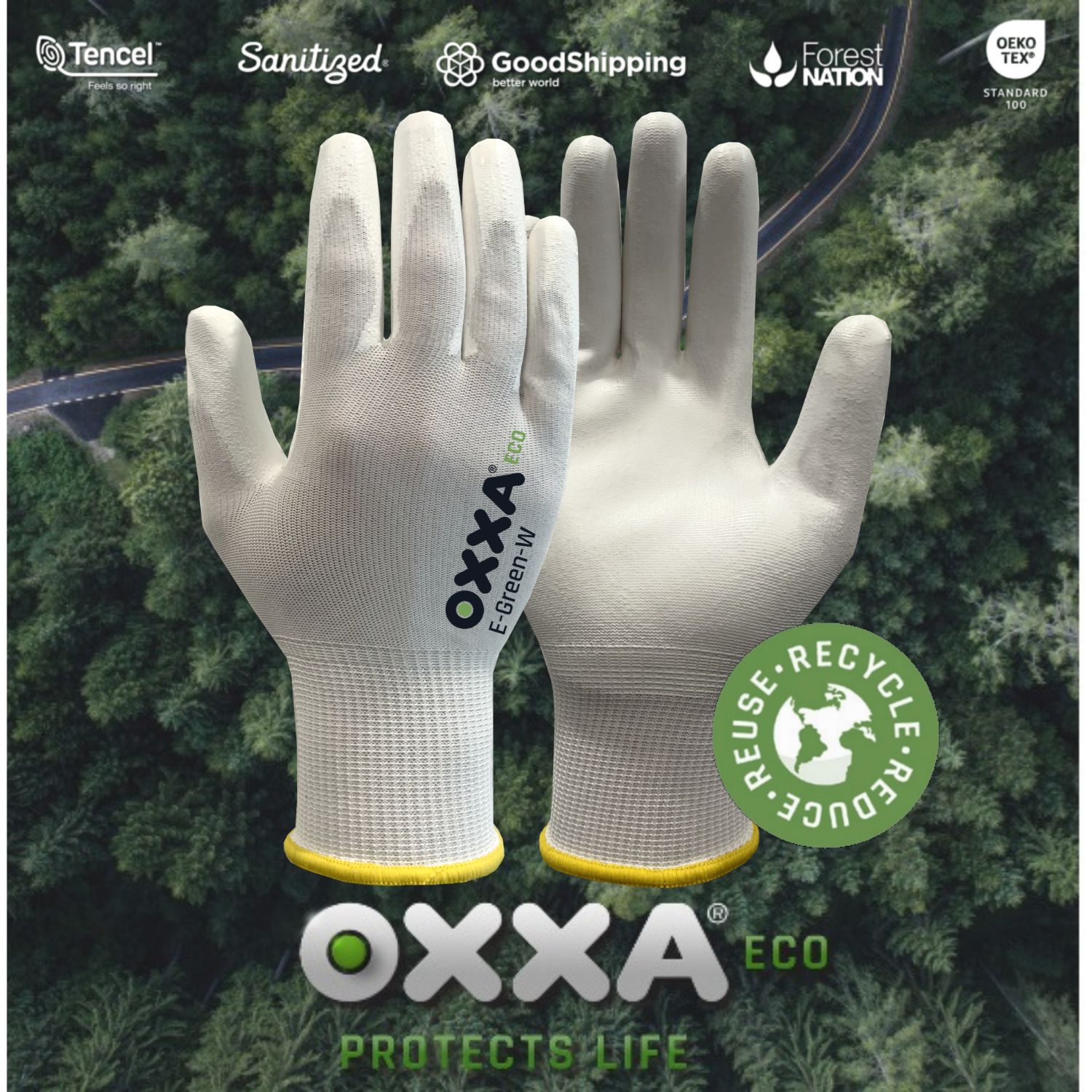 Manusi de protectie OXXA E-Green-W 52-100, suport poliester reciclat ...