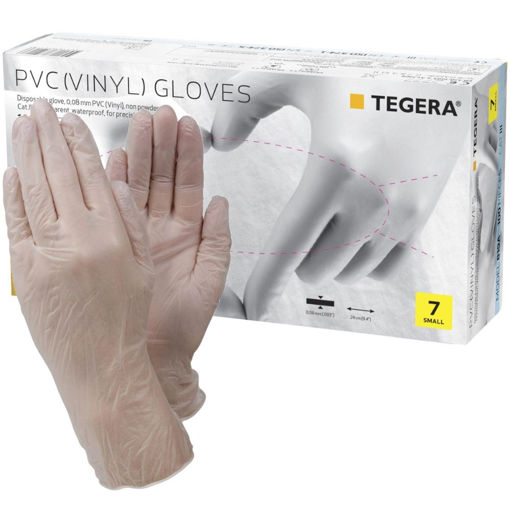 Manusi de vinil, nepudrate, de unica folosinta, Tegera 819A, 0,08 mm ...