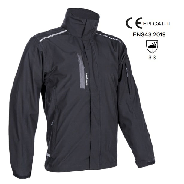 Jacheta impermeabila pentru ploaie si vant, Hotaru, neagra, elemente reflectorizante ...