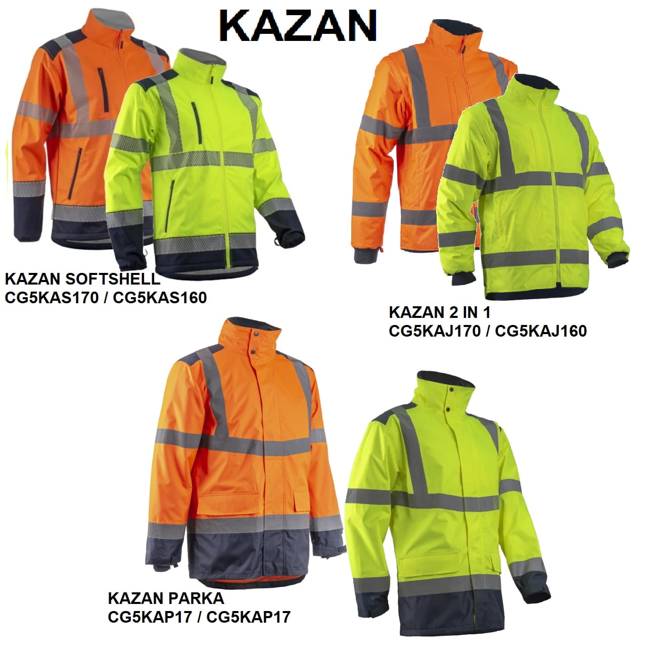 Jacheta impermeabila HI-Viz, de ploaie si vant, Kazan, galben ...
