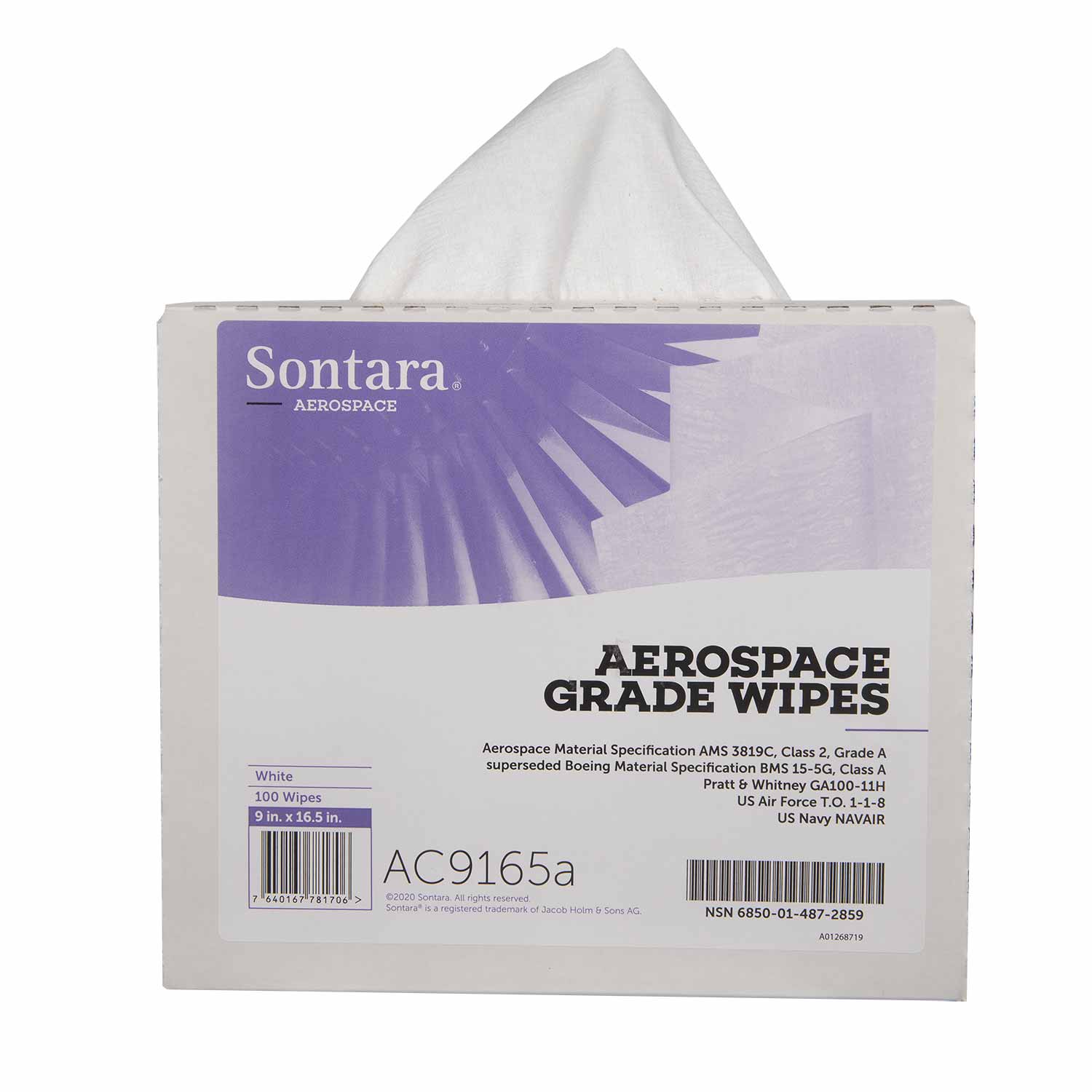 Lavete industriale Sontara ® AC Grade Wipes AC9165, Aerospace, alba ...