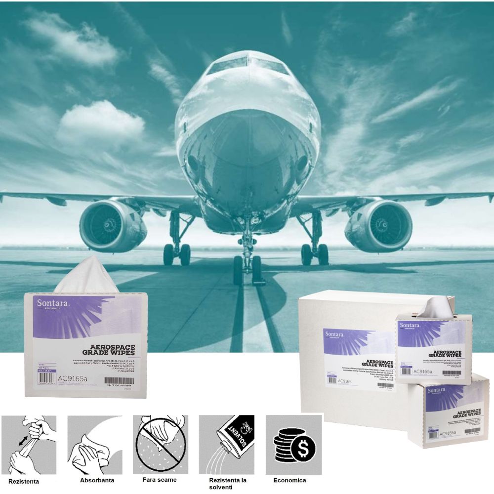 Lavete industriale Sontara ® AC Grade Wipes AC9165, Aerospace, alba ...