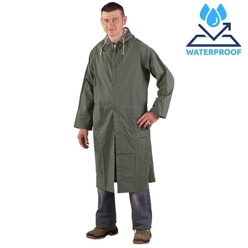 Pelerina de ploaie, PVC verde, impermeabila, protectie impotriva ploii ...