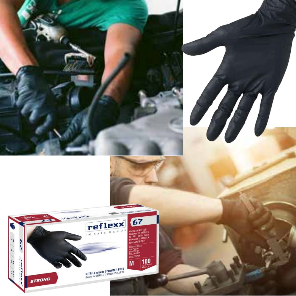 Manusi nitril de unica folosinta, negre, nepudrate, rezistente, grosime ...