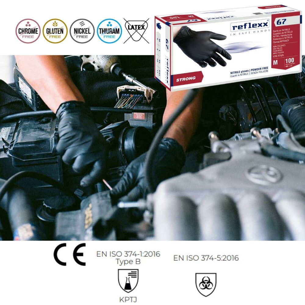 Manusi nitril de unica folosinta, negre, nepudrate, rezistente, grosime ...