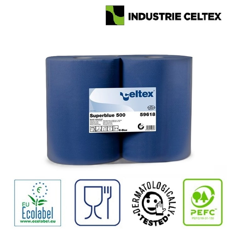 Rola hartie industriala Celtex Superblue 59618, 3 straturi, dim. laveta ...