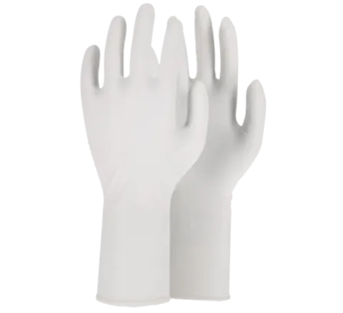 Manusi nitril albe, nepudrate (Cleanroom), ISO 5, lungime 30 cm, 50 ...